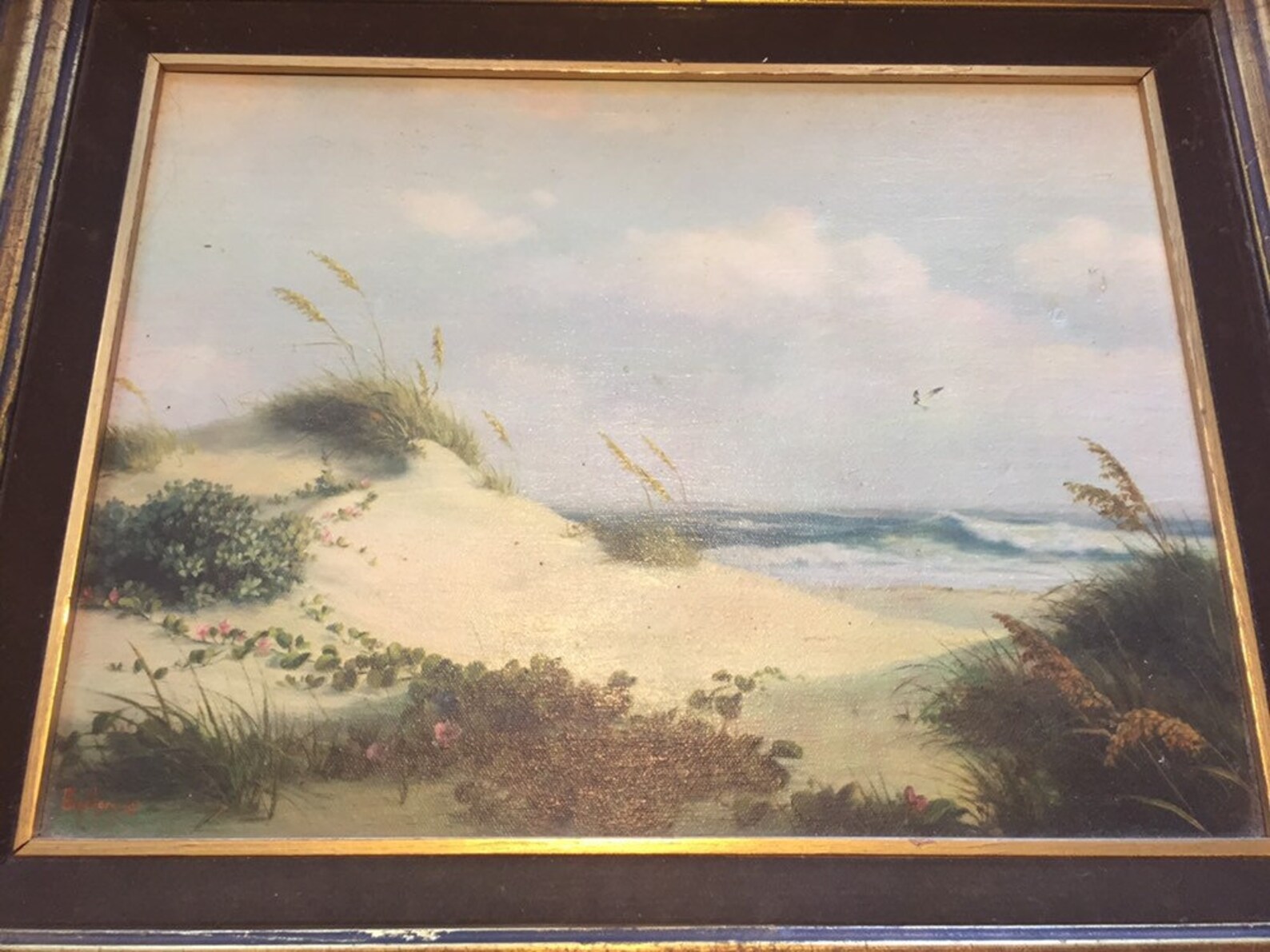 Vintage Dalhart Windberg Print on Canvas Signed Framed Seashore Sand ...