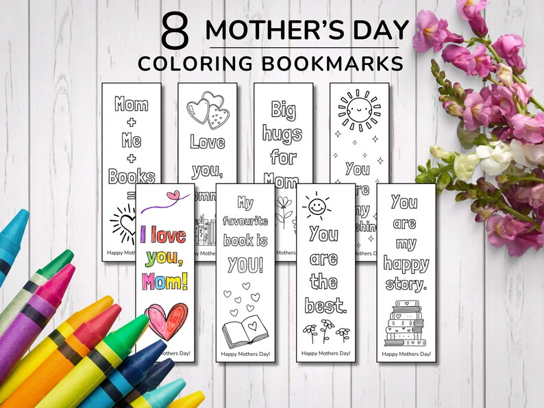 Mother's Day Coloring Bookmarks for Kids, Sunday School Craft, Mother's ...