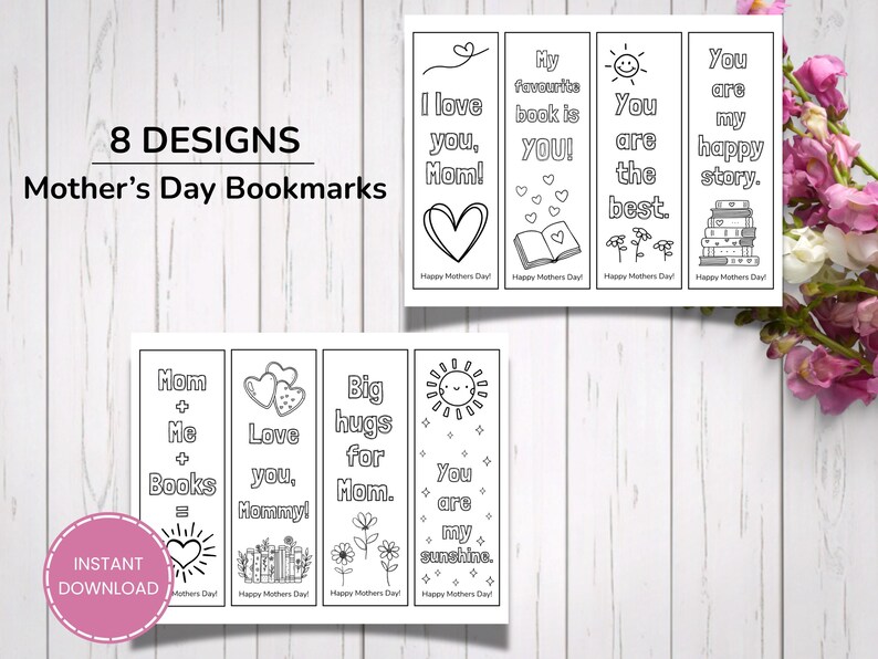Mother's Day Coloring Bookmarks for Kids, Sunday School Craft, Mother's ...