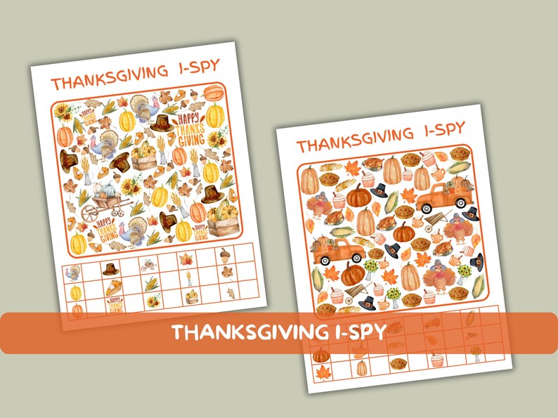 Thanksgiving I Spy Game Printable | Kids Autumn Activity (instant ...