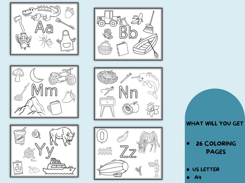 Alphabet Coloring Pages for Preschool | Phonics & Letter Recognition ...