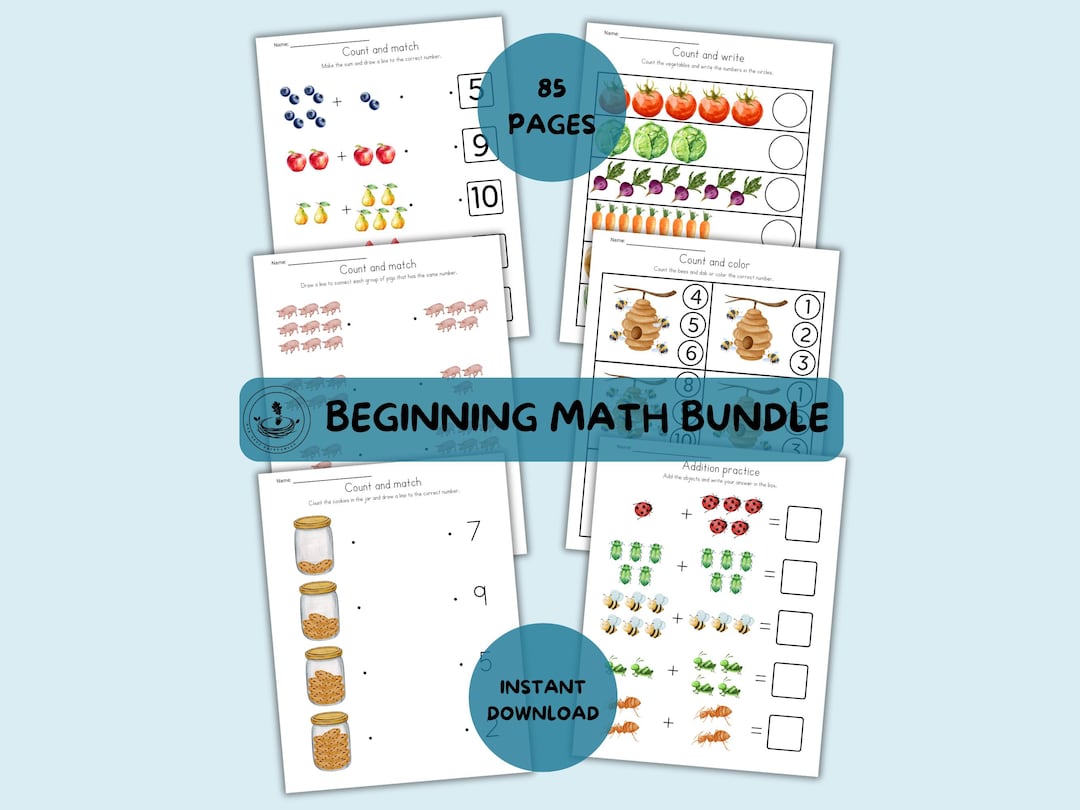Printable Preschool Math Workbook — 85 Pages Counting, Addition ...