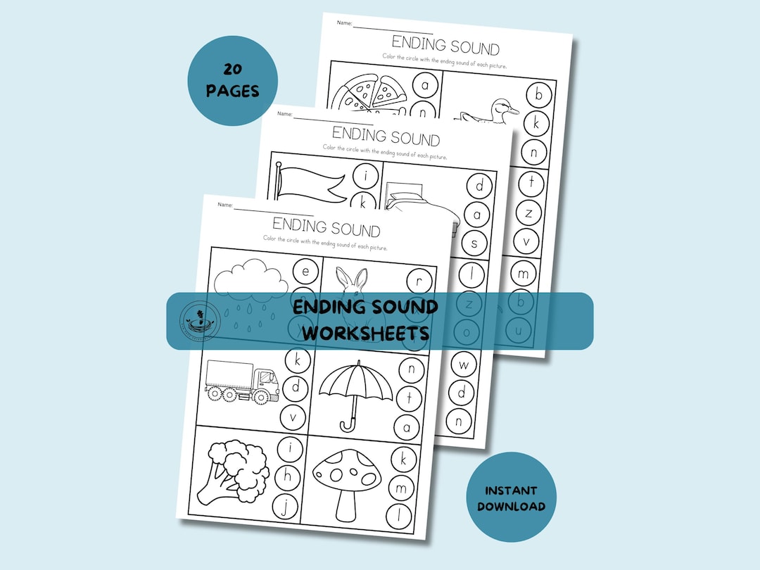 Ending Sounds Worksheets for Kindergarten | Phonics Ending Sound ...