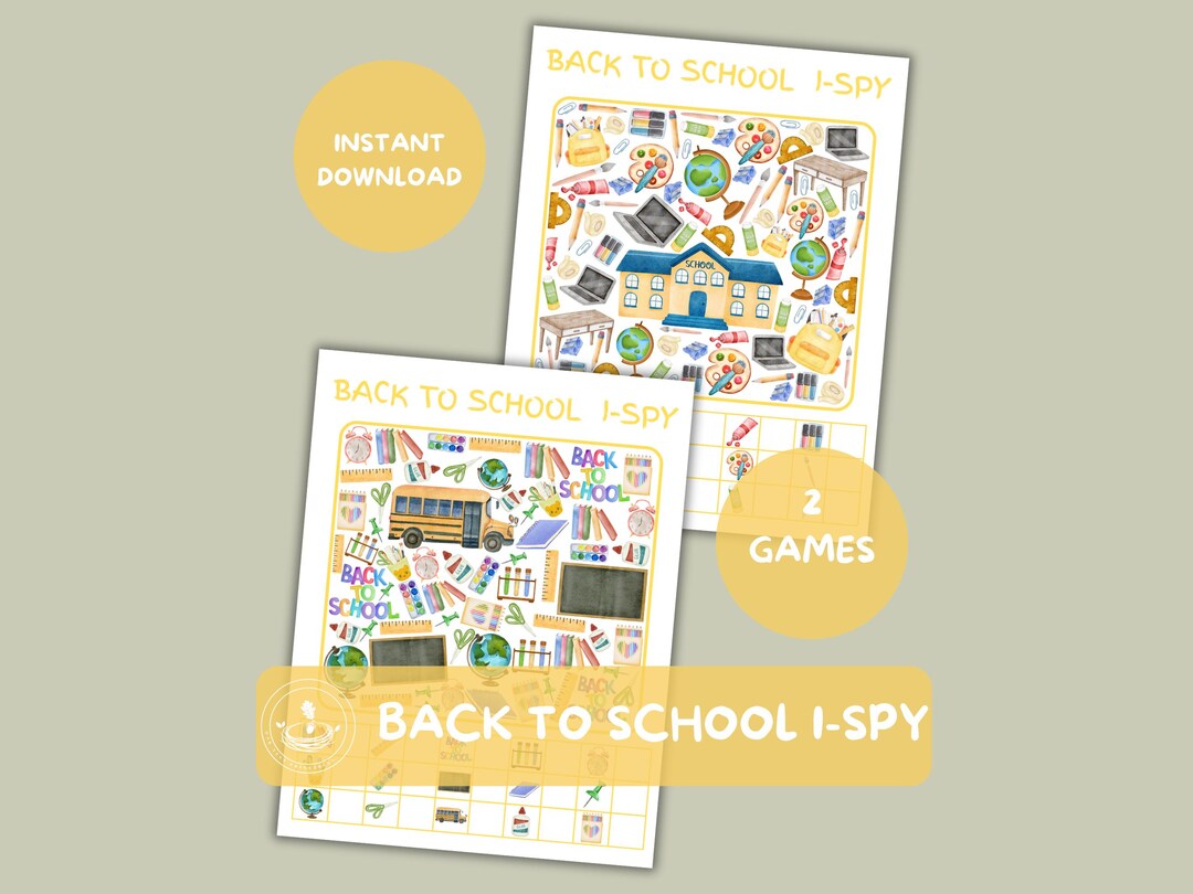 Back to School I Spy Game | Find School Supplies (instant Download) - Etsy
