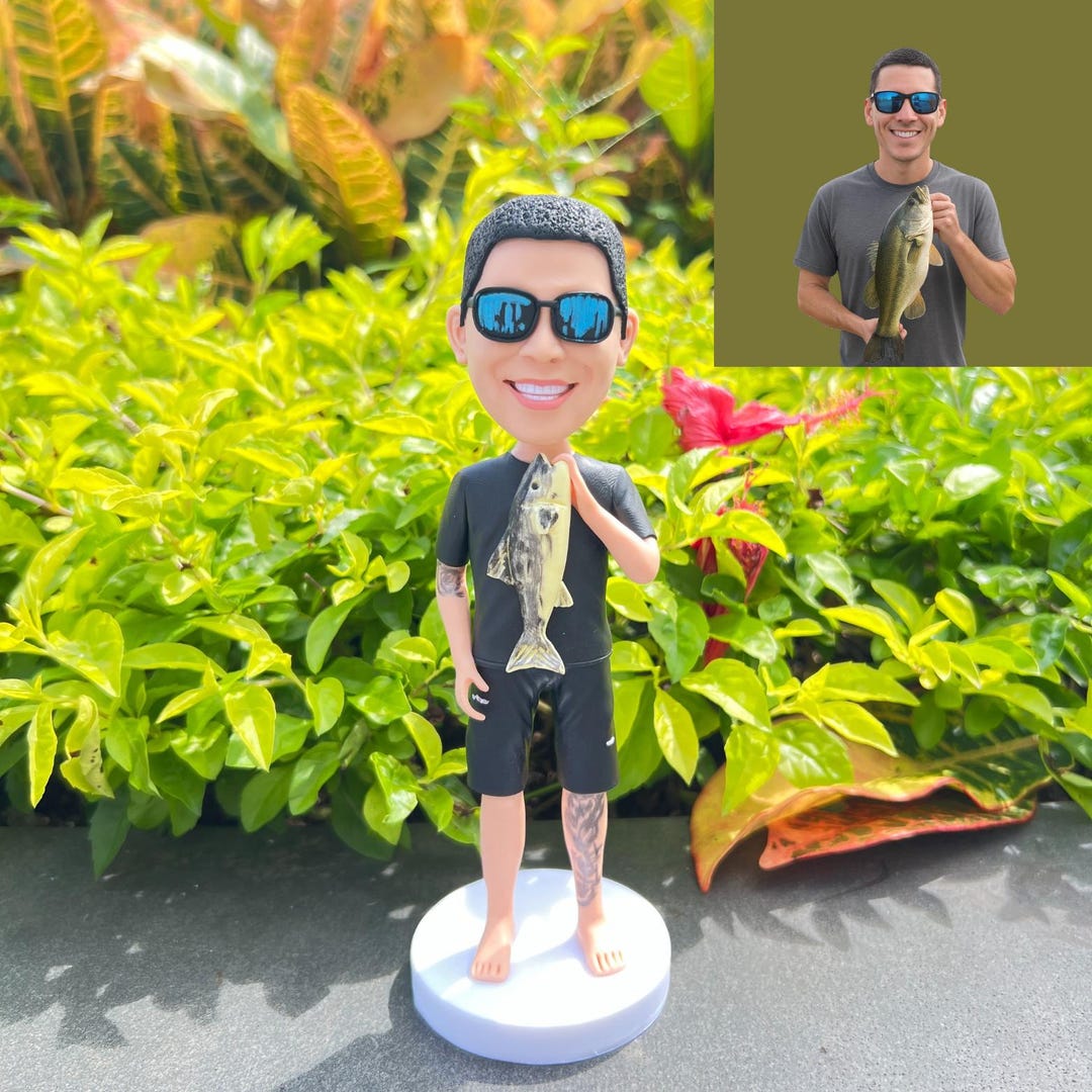 Custom Fishing Bobblehead: Personalized Fisherman Gift - Etsy