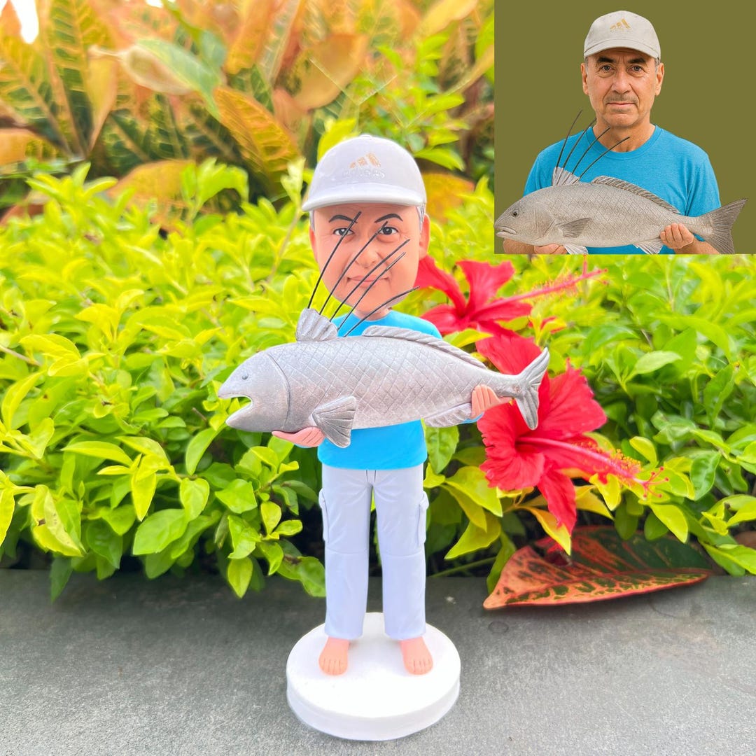 Custom Fishing Bobblehead: Personalized Fisherman Gift - Etsy