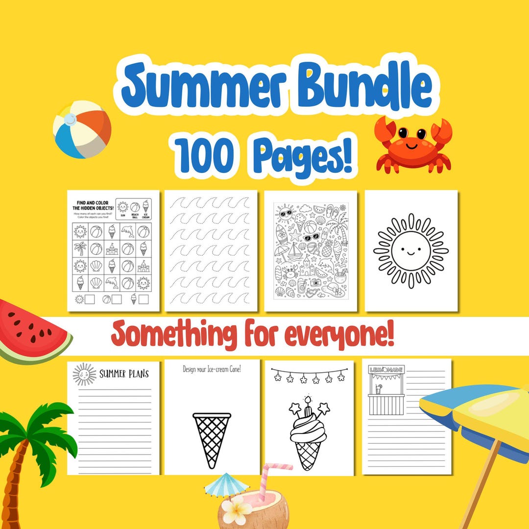 The Ultimate Summer Fun Activity Bundle | 100 Pages of Creative Joy ...