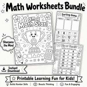 Math Logic Worksheets for Kids Ages 5-7 – 50 Printable Pages (PDF ...