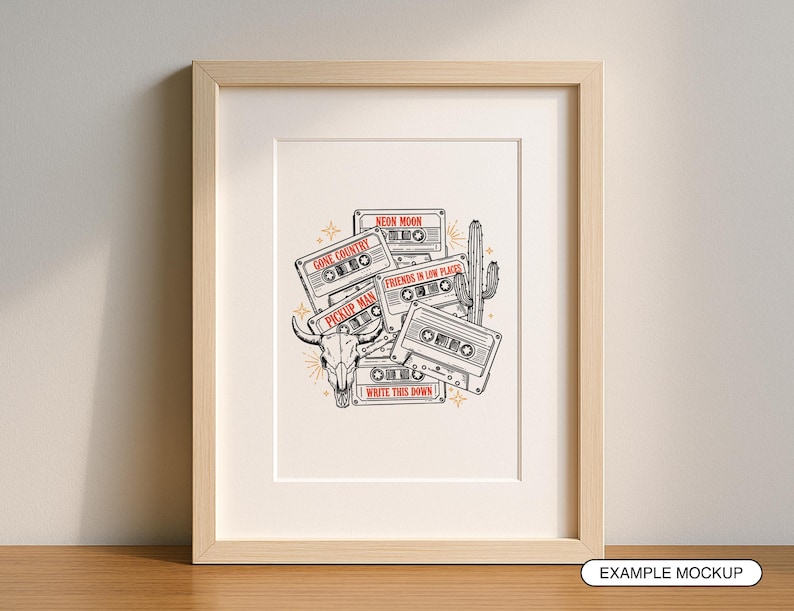 Vintage Western Cassette Tape PNG | Retro Cowboy Music Illustration ...