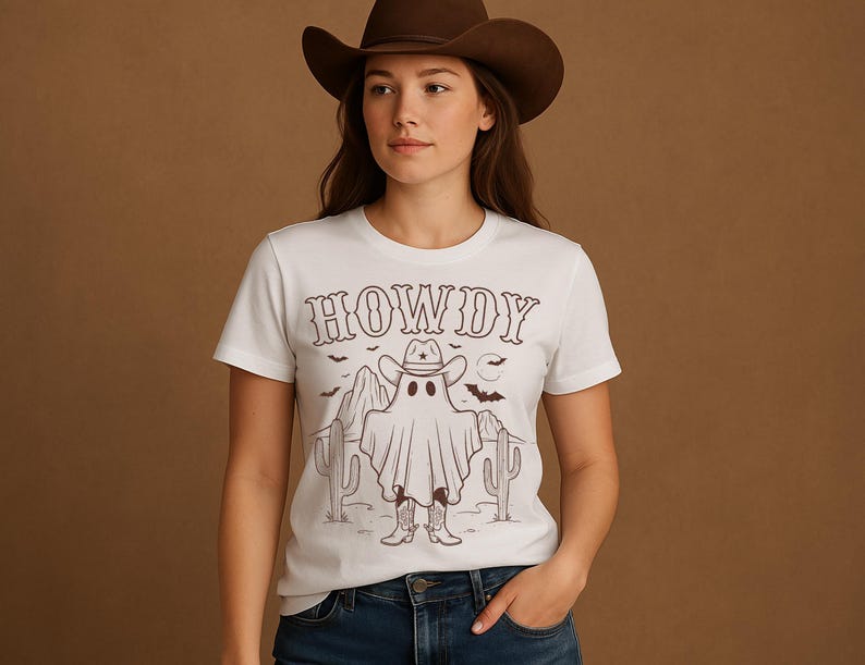 Howdy Ghost PNG | Western Halloween Cowboy Ghost Clipart | Spooky ...