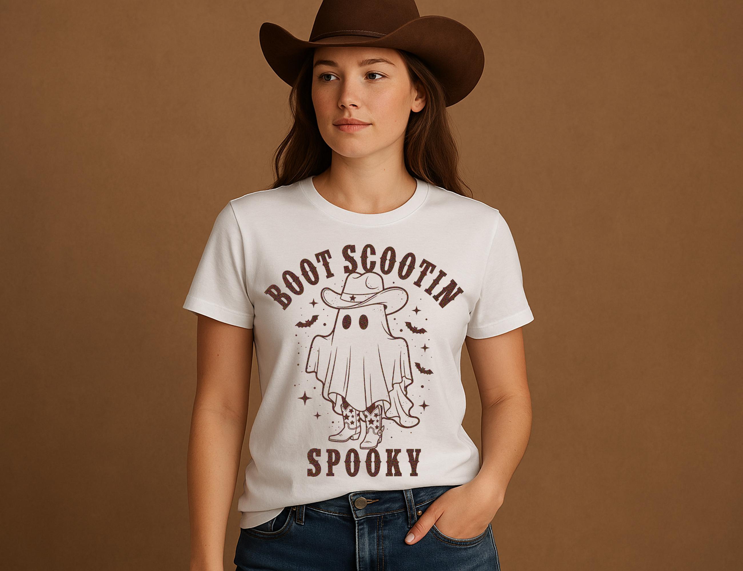 Boot Scootin Spooky SVG PNG | Cowboy Ghost Halloween Sublimation Design ...