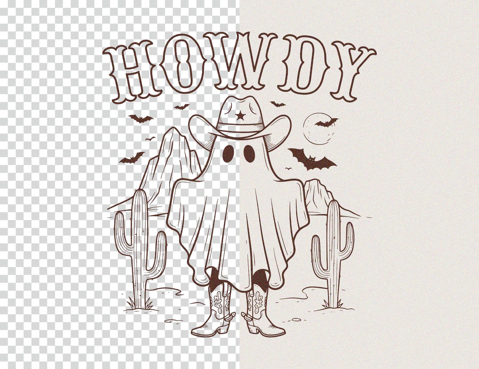 Howdy Ghost PNG | Western Halloween Cowboy Ghost Clipart | Spooky ...