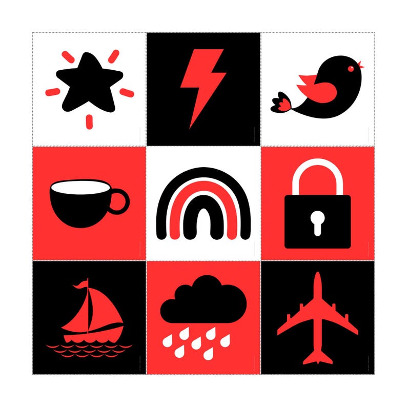 High Contrast Sensory Flashcards: Black, White & Red Visual Stimulation ...