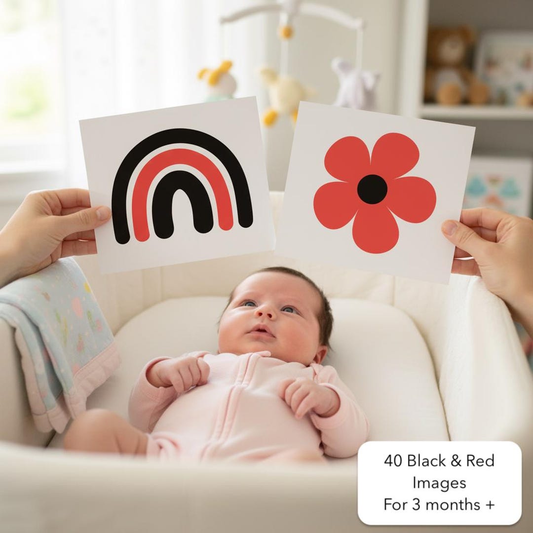 High Contrast Sensory Flashcards: Black, White & Red Visual Stimulation ...