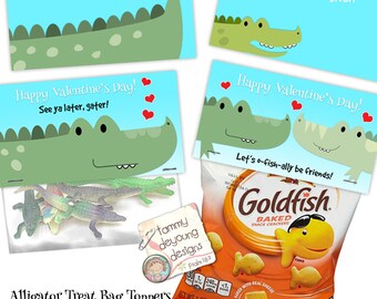 Valentines Treat Bag Toppers for Goldfish Crackers blonde | Etsy