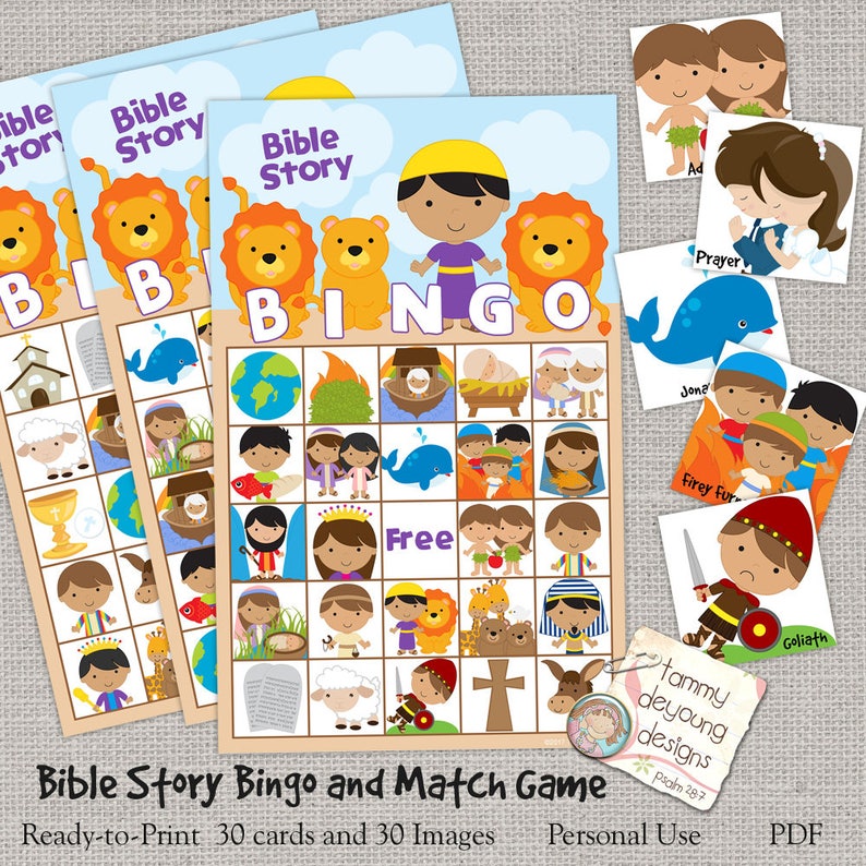 Digital Bible Bingo Printable Sunday School Bingo Game Jesus | Etsy