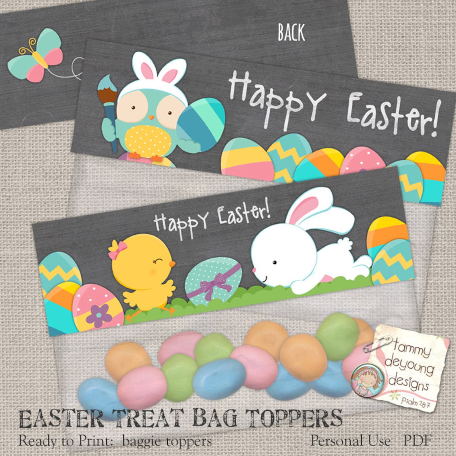 Easter Treat Bag Topper,s Printable Easter Labels, Easter Tags, Easter ...