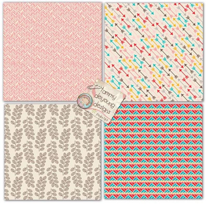 Tribal Digital Paper Aztec Tribal Backgrounds Arrows Prints - Etsy