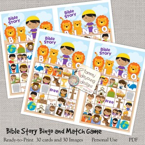 Digital Bible Bingo, Printable Sunday School Bingo Game, Jesus Bingo ...