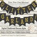 Chalkboard Wedding Pennants Gold Glitter Alphabet Letters, Digital ...