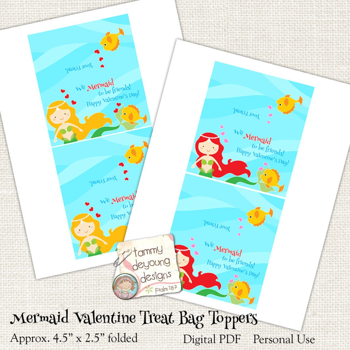 Valentines Treat Bag Toppers for Goldfish Crackers Blonde - Etsy