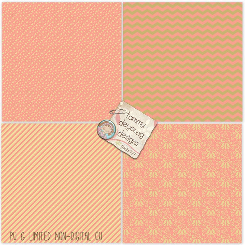 Coral and Gold Digital Paper Coral Digital Backgrounds | Etsy