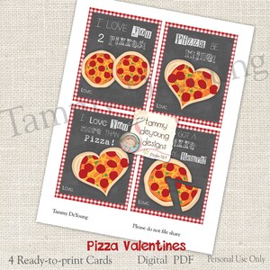 Pizza Valentines Cards for Kids *funny Valentines *teen Valentines Day ...