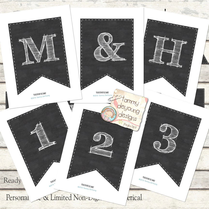 Chalkboard Banner Chalkboard Wedding Bunting Printable - Etsy