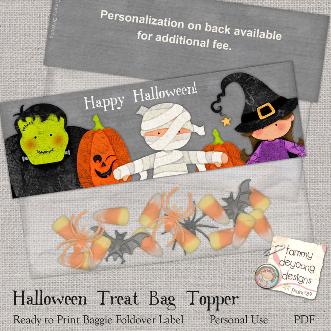 Halloween Treat Bag Topper *halloween Labels* Party Favors Printable in ...