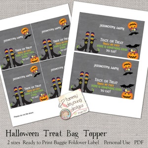 Witch Halloween Treat Bag Topper, Halloween Kids Party Favors Printable ...