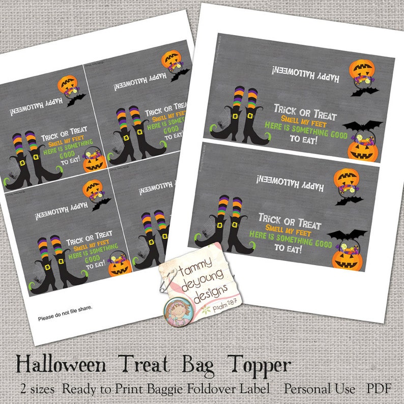 Witch Halloween Treat Bag Topper Halloween Kids Party Favors - Etsy