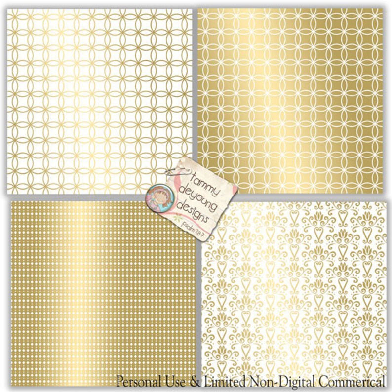 Gold Foil Paper metallic Gold Digital Paper 1 Elegant - Etsy