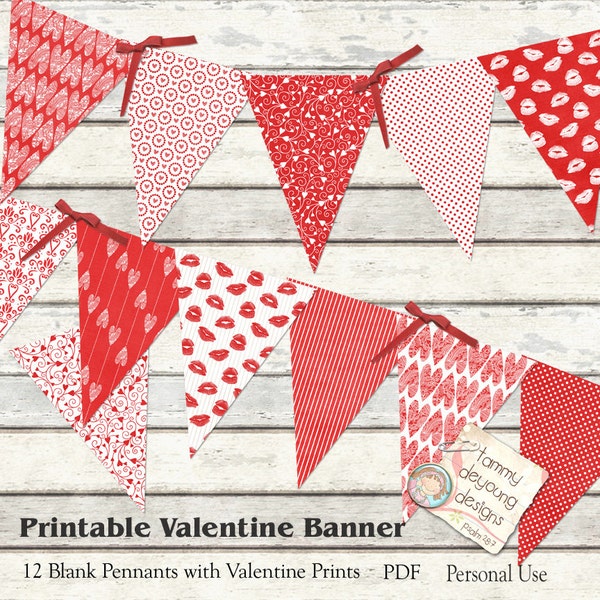 Valentine Bunting - Etsy