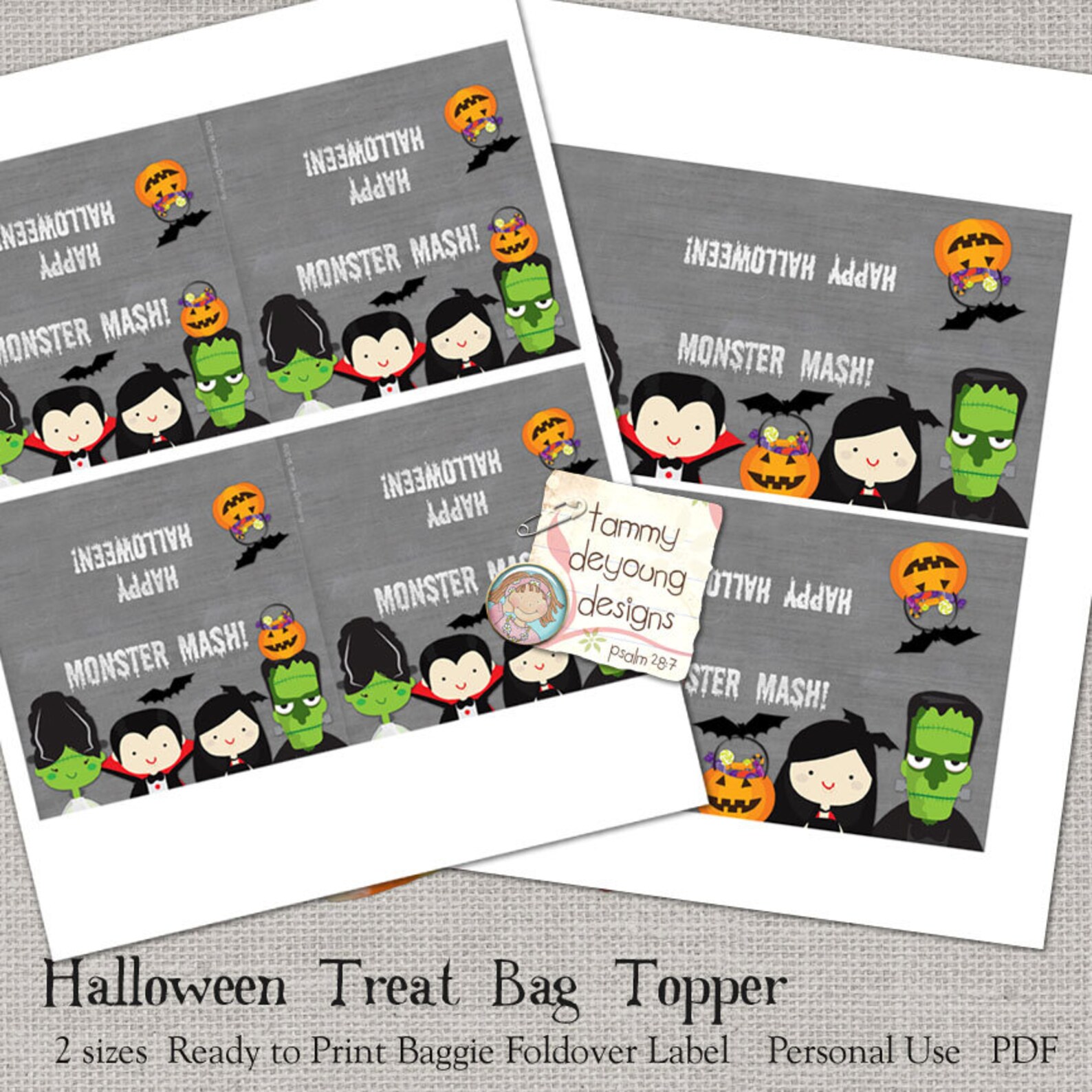 Halloween Party Favors Printable, Halloween Treat Bag Topper, Trick or ...