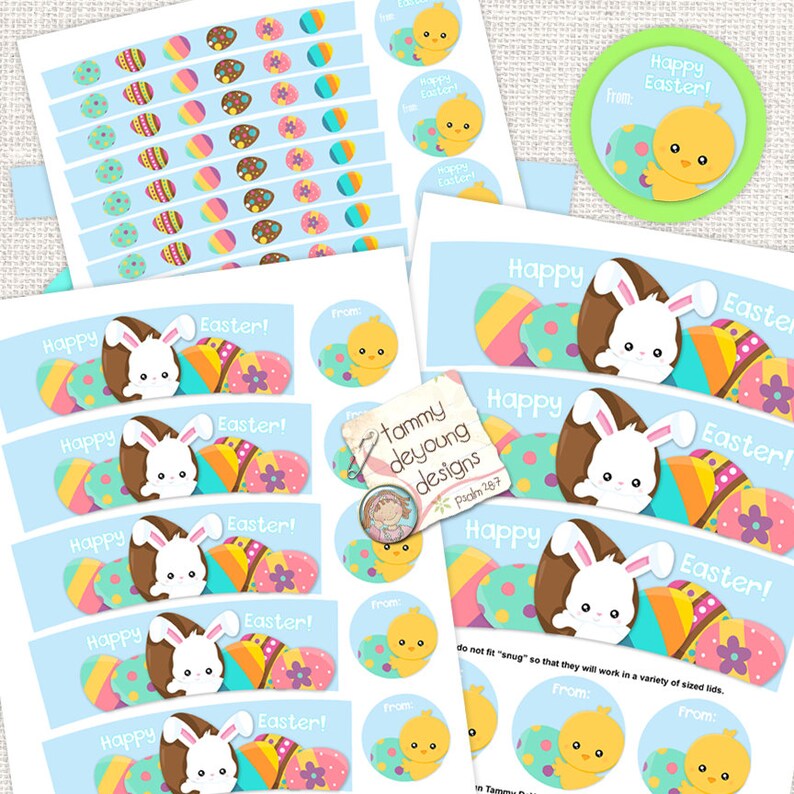 Easter Bunny Labels Easter Basket Party Favors Labels Fit - Etsy