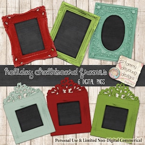 Chalkboard Frames Digital Clip Art Shabby Chic Christmas for ...