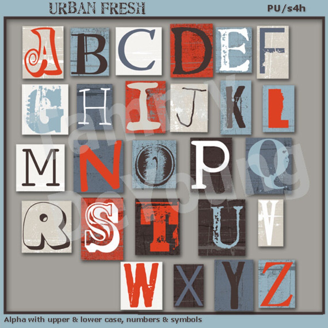 Digital Alphabet Clip Art Urban Art 90s Grunge Stickers - Etsy