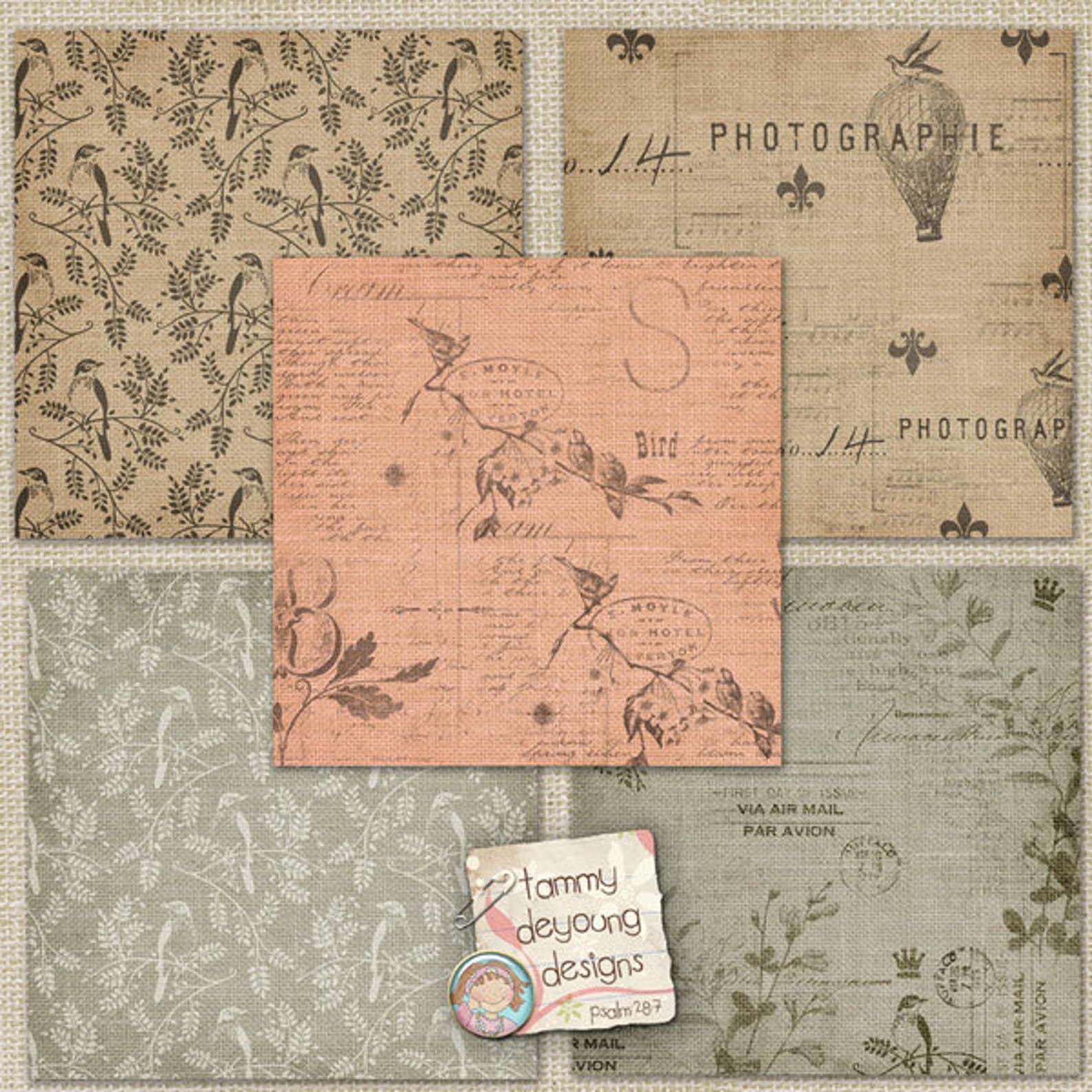 Digital Burlap Papers Shabby Burlap Backgrounds Vintage Hot - Etsy