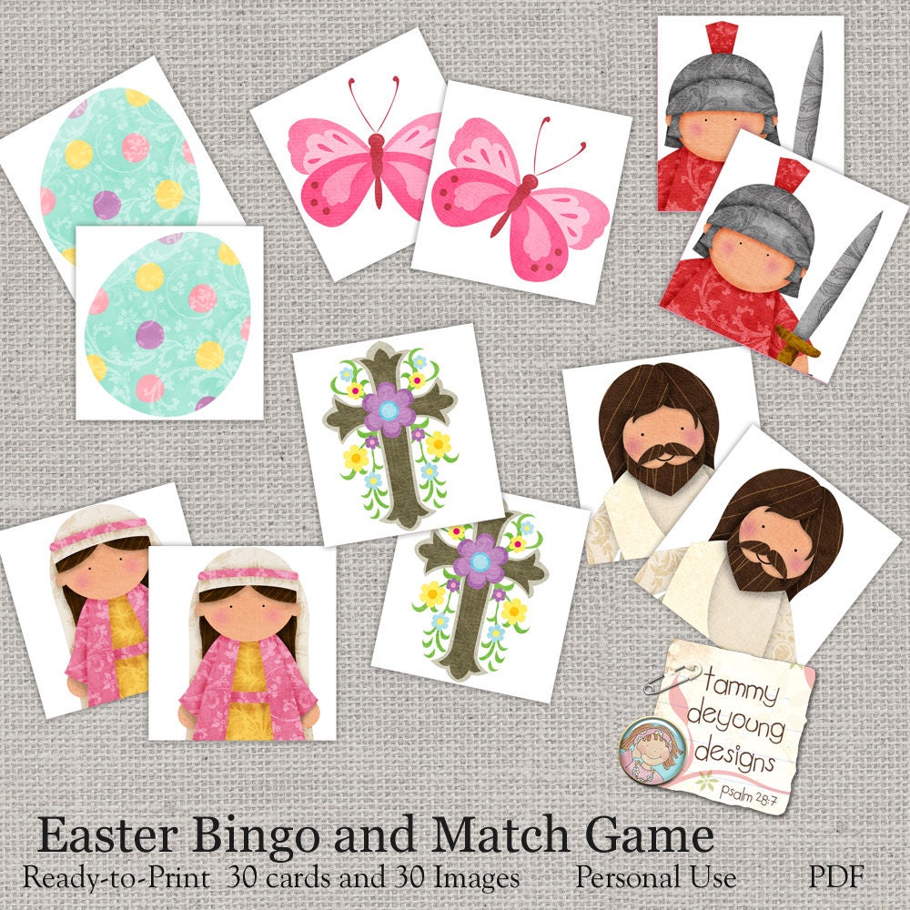 Easter Bible Bingo Religious Easter Printable Sunday School - Etsy