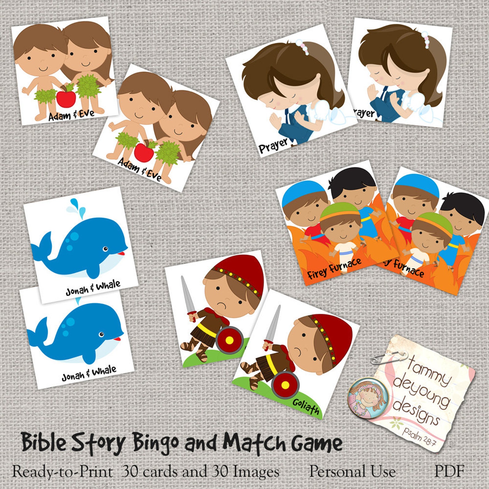Digital Bible Bingo, Printable Sunday School Bingo Game, Jesus Bingo ...