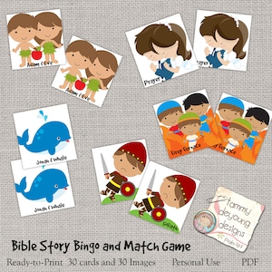 Digital Bible Bingo, Printable Sunday School Bingo Game, Jesus Bingo ...