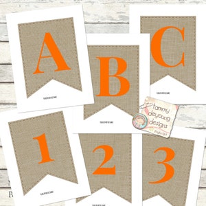 Fall Burlap Banner, Printable Paper Bunting, Thanksgiving Garland ...