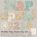 Old World Map Letters, Map Clip Art, Shabby Map Digital Alphabet ...