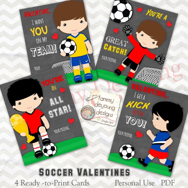 Soccer Valentine - Etsy