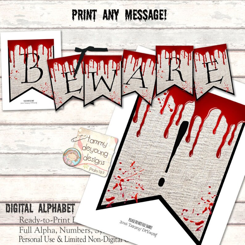 Halloween Banner Zombie Party DIY Halloween Garland | Etsy