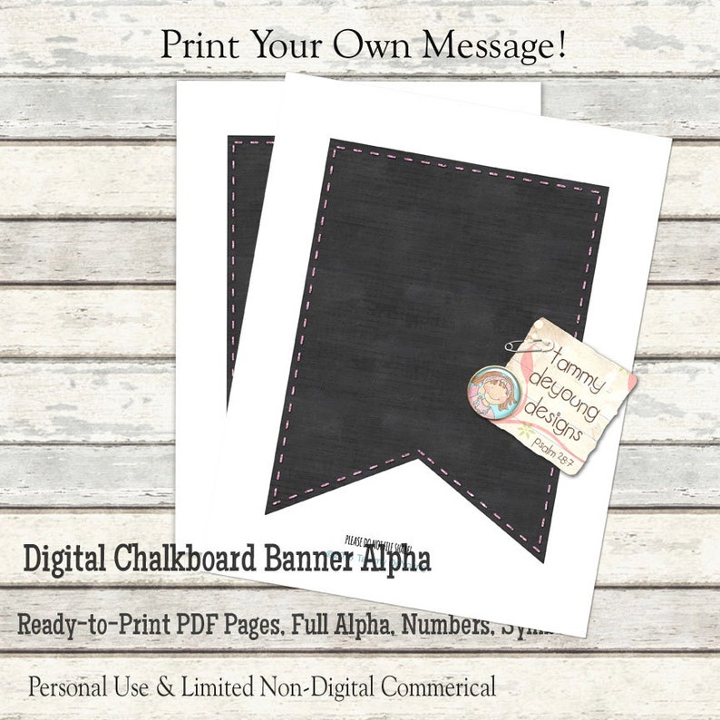 Printable Pink Glitter Banner Chalkboard Pennants Pink - Etsy