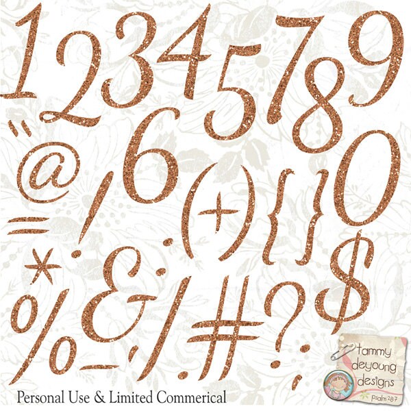 Copper Glitter Alphabet Clip Art Rose Gold Letters Clip Art | Etsy