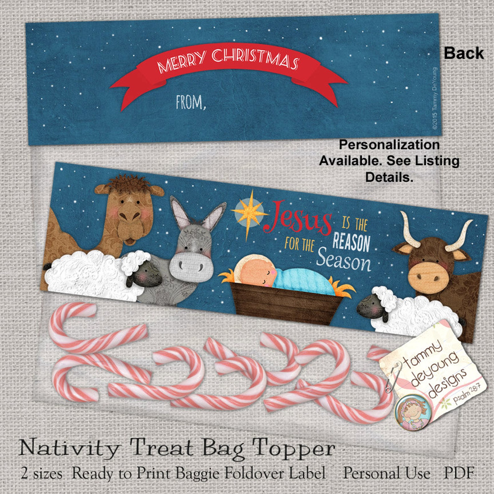 Nativity Christmas Treat Bag Toppers Christmas Party Favors - Etsy