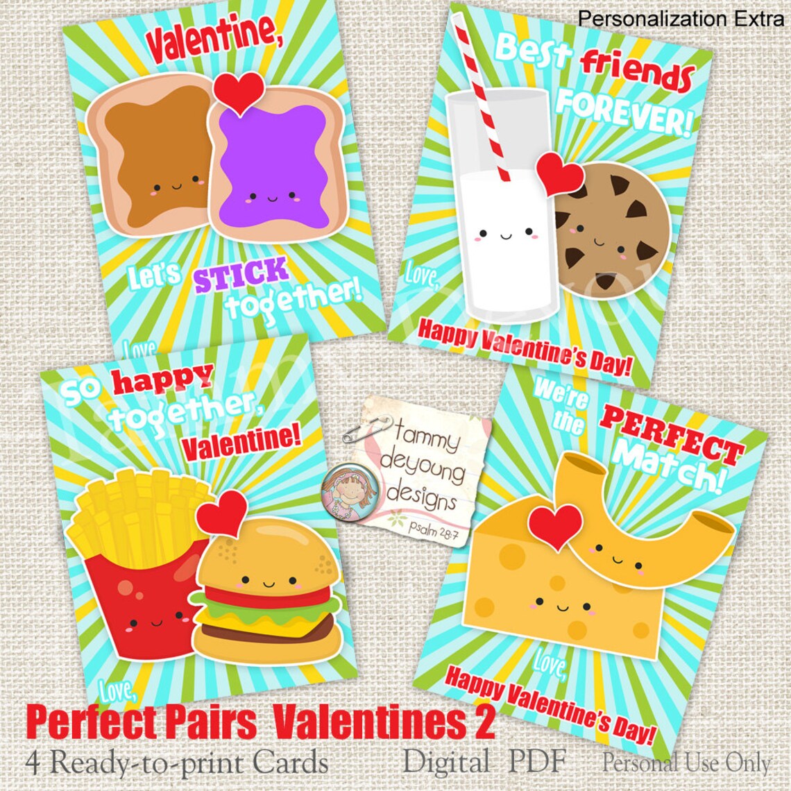 Valentine Perfect Pairs Valentines for Kids School Valentine - Etsy
