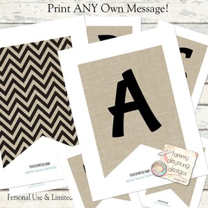 Burlap Banner Printable, Burlap Wedding Garland, Thanksgiving Bunting ...